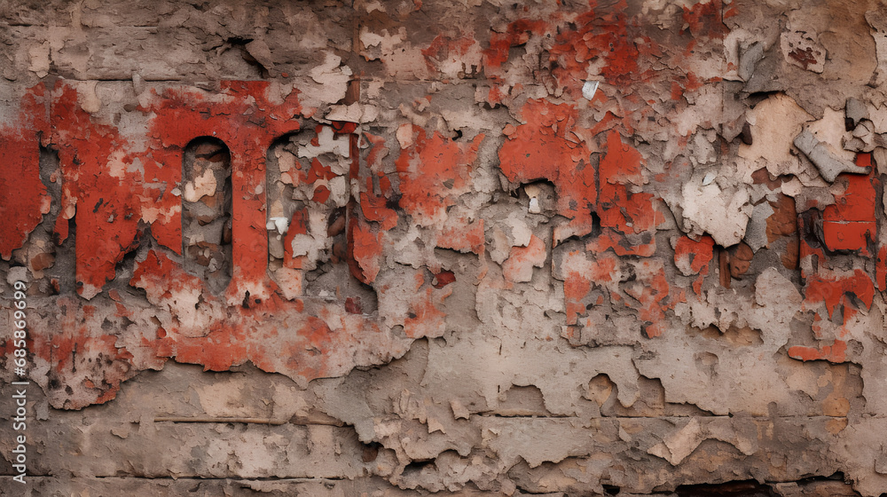 Decaying Urban Art: A Vintage Wall with Peeling Paint Layers Revealing ...