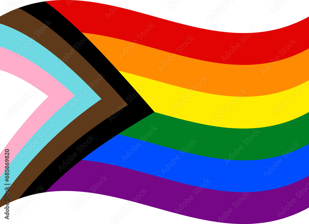 Philadelphia Pride. Progress pride flag in shape set. Progress Pride ...