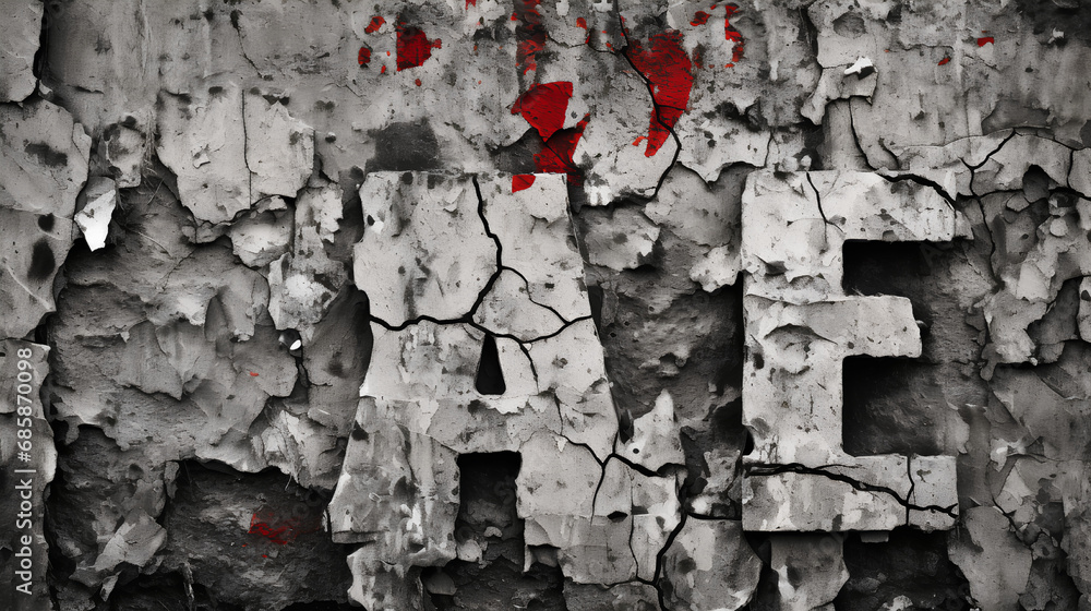 Decaying Urban Art: A Vintage Wall with Peeling Paint Layers Revealing ...