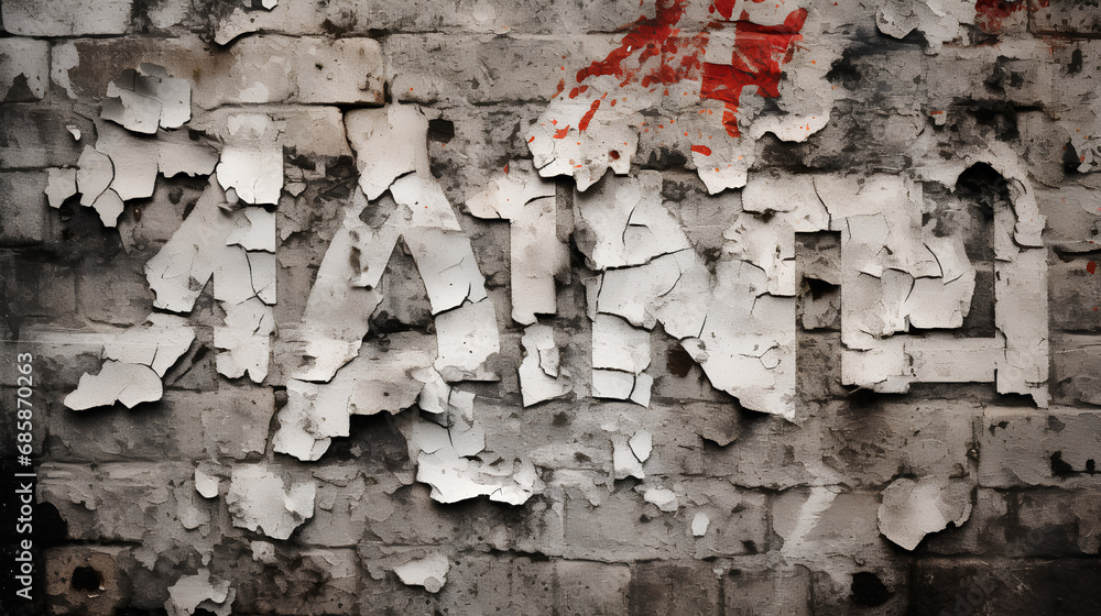 Decaying Urban Art: A Vintage Wall with Peeling Paint Layers Revealing ...