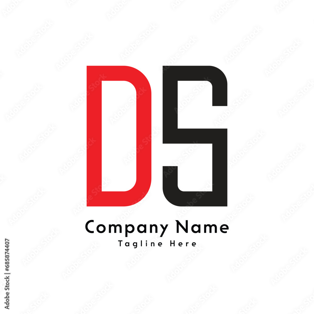 DS letter rectangle shape logo design icon Stock Vector | Adobe Stock