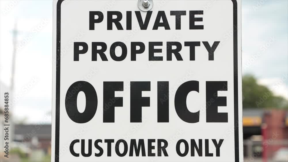 private property office customer only writing caption text rectangle ...