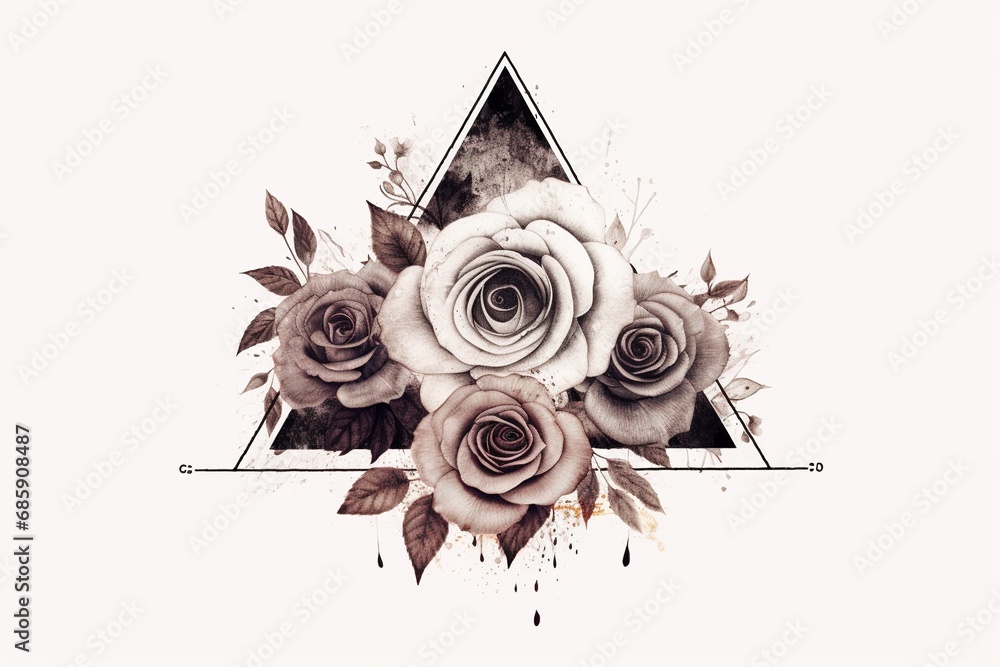 Tattoo, patterns applied to the body. Sketches of drawings, in a ...