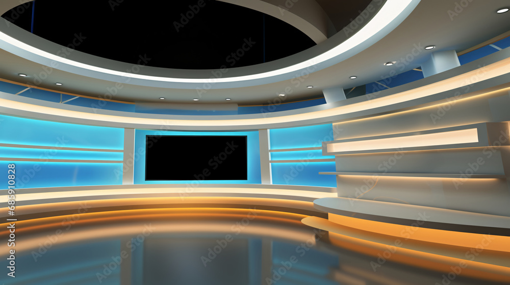 Ilustrace „Tv Studio. Background for TV shows . News studio. The ...
