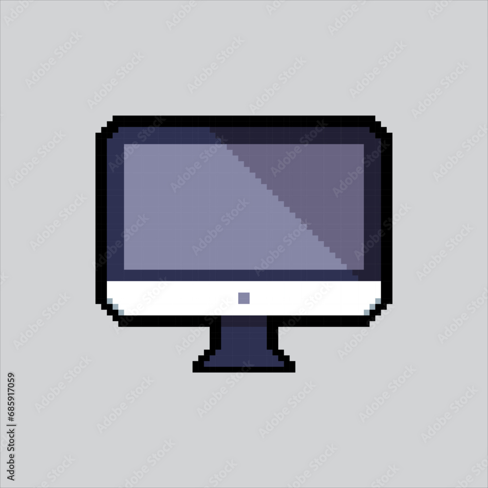 Pixel art illustration Monitor. Pixelated Monitor. Computer Monitor Laptop pixelated for the ...