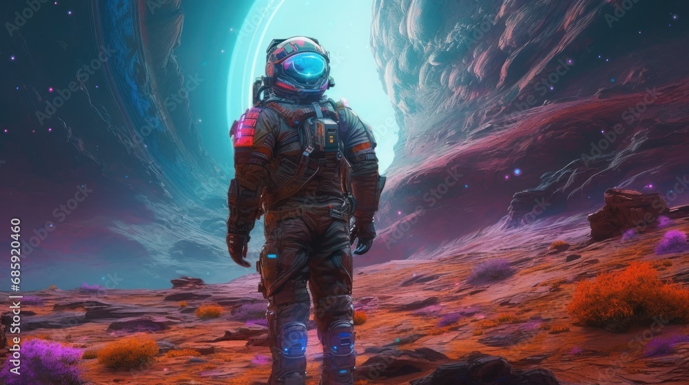 Astronaut in outer space. Science fiction. Science fiction. Sci-fi ...