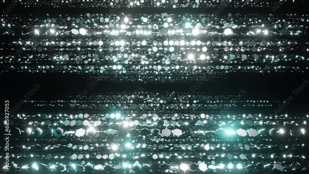 White hexagonal particles awards overlay loop background 3d render. The ...