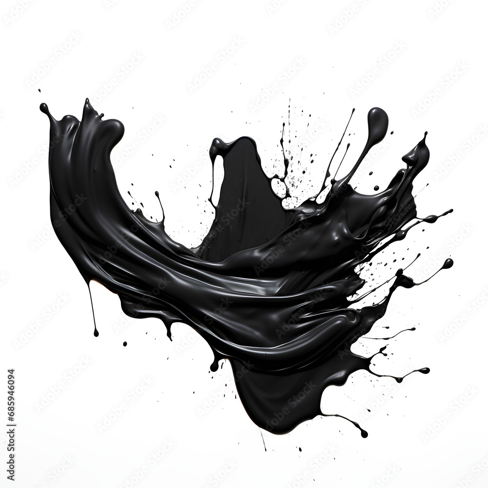 black water splash isolated on transparent background Stock Photo ...