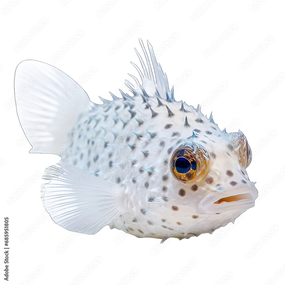 cartoon puffer fish on transparent background Stock Illustration ...