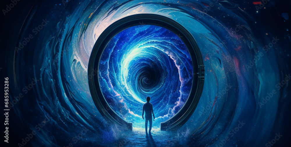 stunningly detailed man entering the fifth dimensions. Generative Ai ...