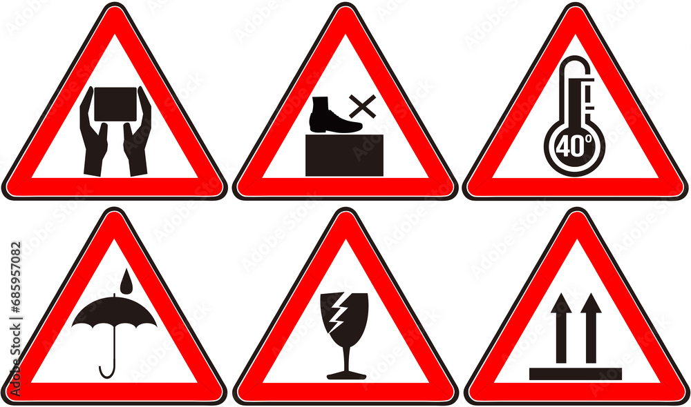 Triangle symbols used in product logistics. Stock Illustration | Adobe ...