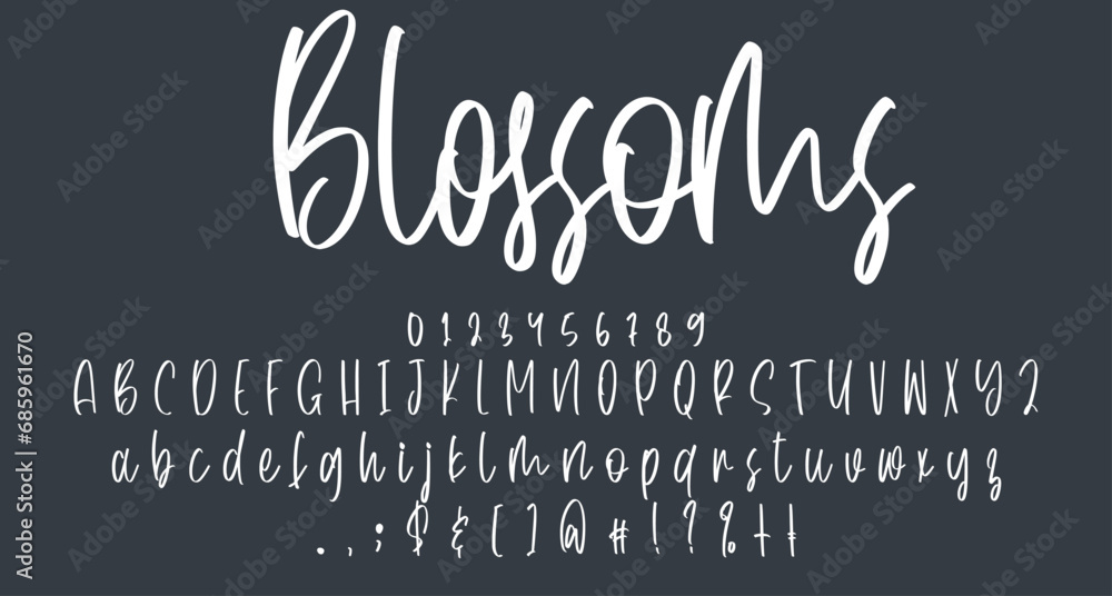 blossoms script handwritten font Best Alphabet Alphabet Brush Script ...