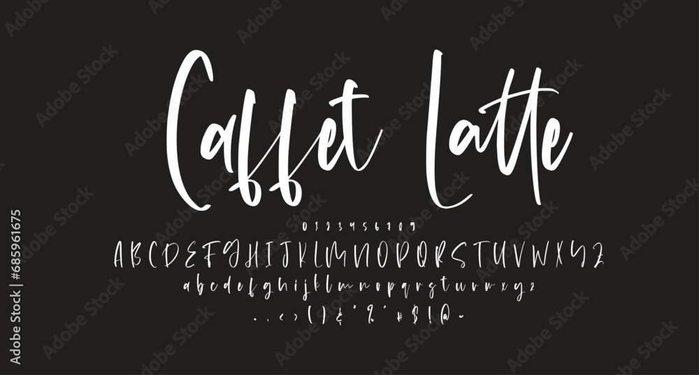 caffe latte font Best Alphabet Alphabet Brush Script Logotype Font ...