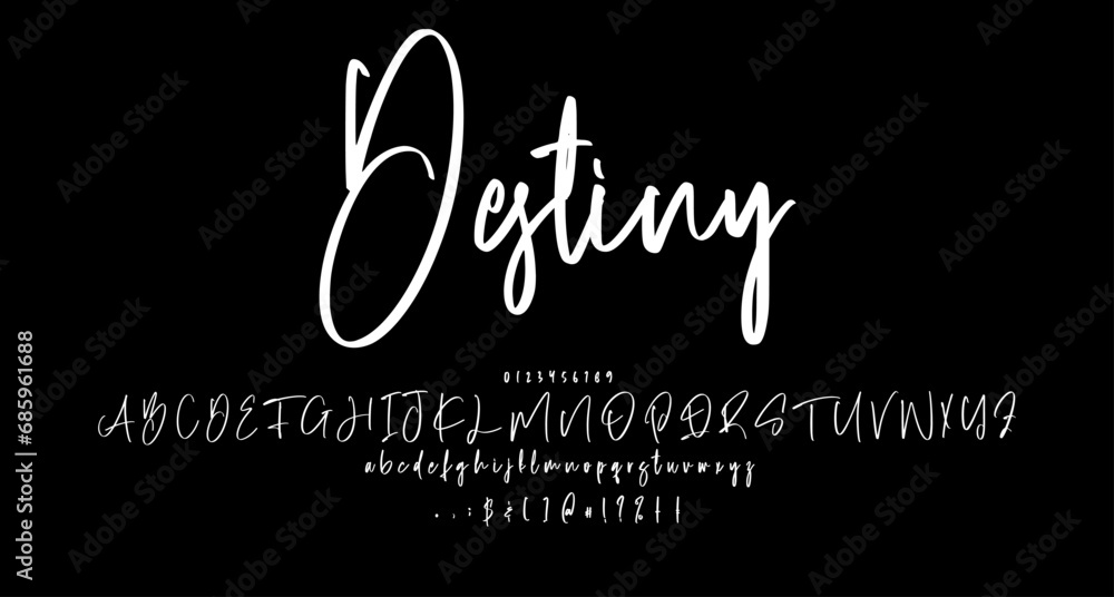 Destiny Script handwritten font Best Alphabet Alphabet Brush Script ...