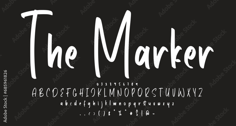 marker handwritten font Best Alphabet Alphabet Brush Script Logotype ...