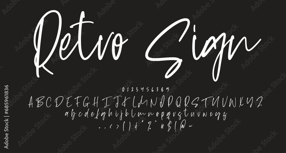 Retro Sign Script font Best Alphabet Alphabet Brush Script Logotype ...