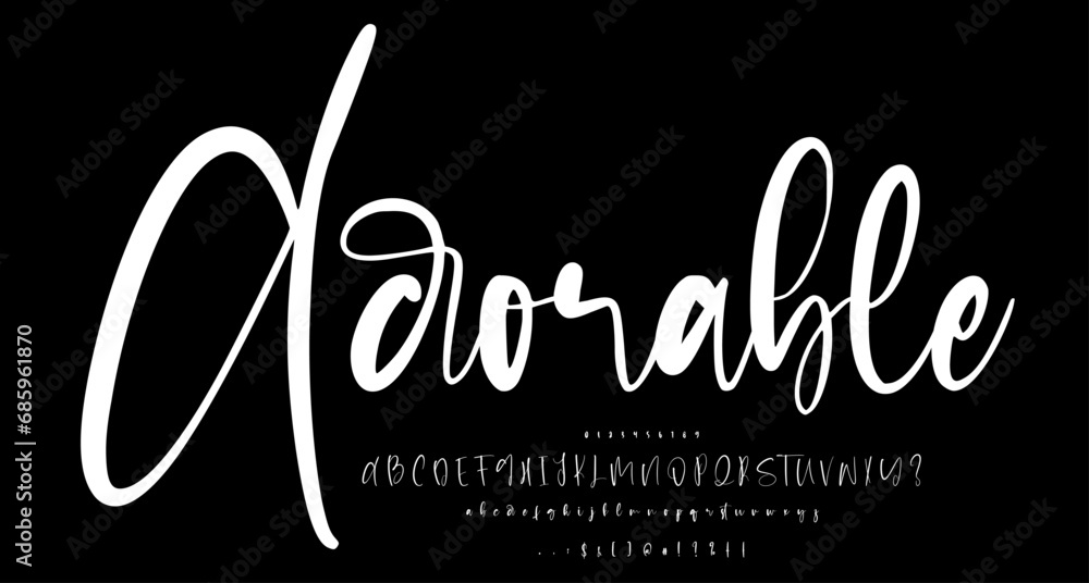 adorable Handwritten Script font Best Alphabet Alphabet Brush Script ...