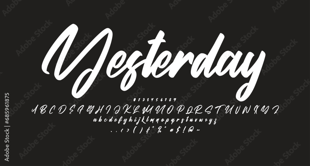 yesterday Script font Best Alphabet Alphabet Brush Script Logotype Font ...
