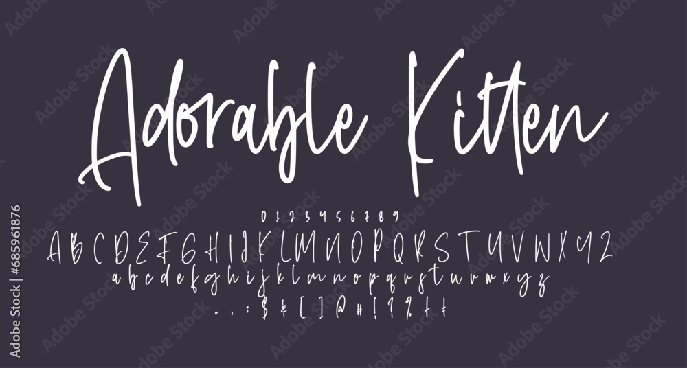 Adorable script handwritten font Best Alphabet Alphabet Brush Script ...