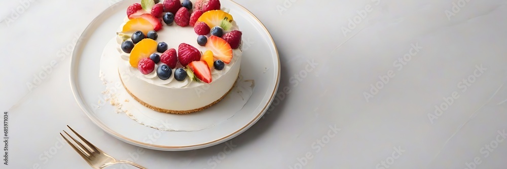 Dessert horizontal banner design. Top view. Copy space. Ai images ...