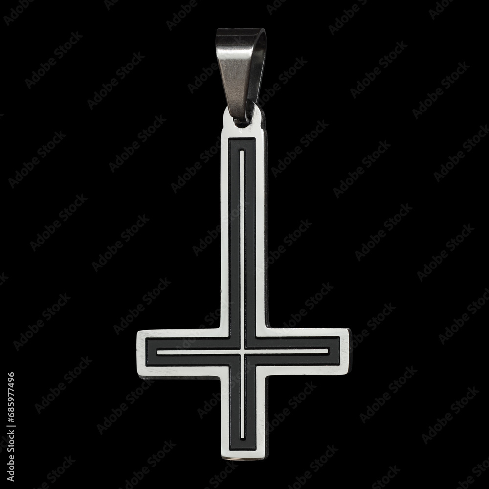 Inverted cross pendant. Black Metal. Occult Subject, Satanism, Baphomet, Devil, Satan, Lilith ...