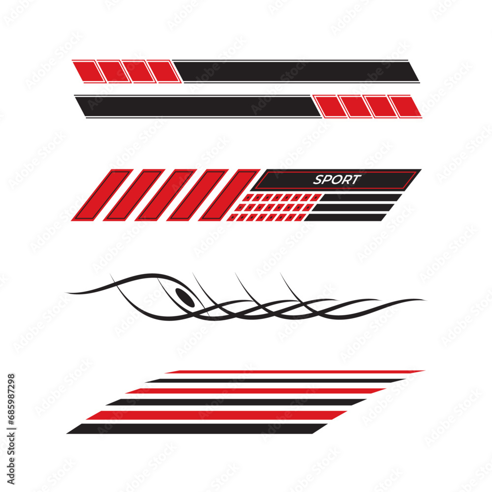 Sport car decal stripes. Speed lines, racing tuning strips and car ...