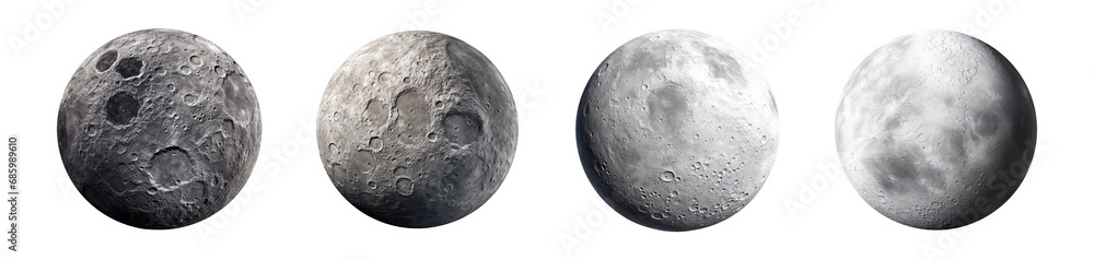 full moon set isolated on a transparent background, moon images clipart ...