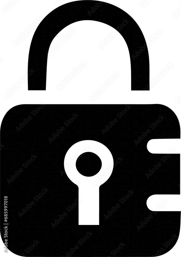 Padlock Lock Icon - Black and White Illustration Transparent PNG for ...