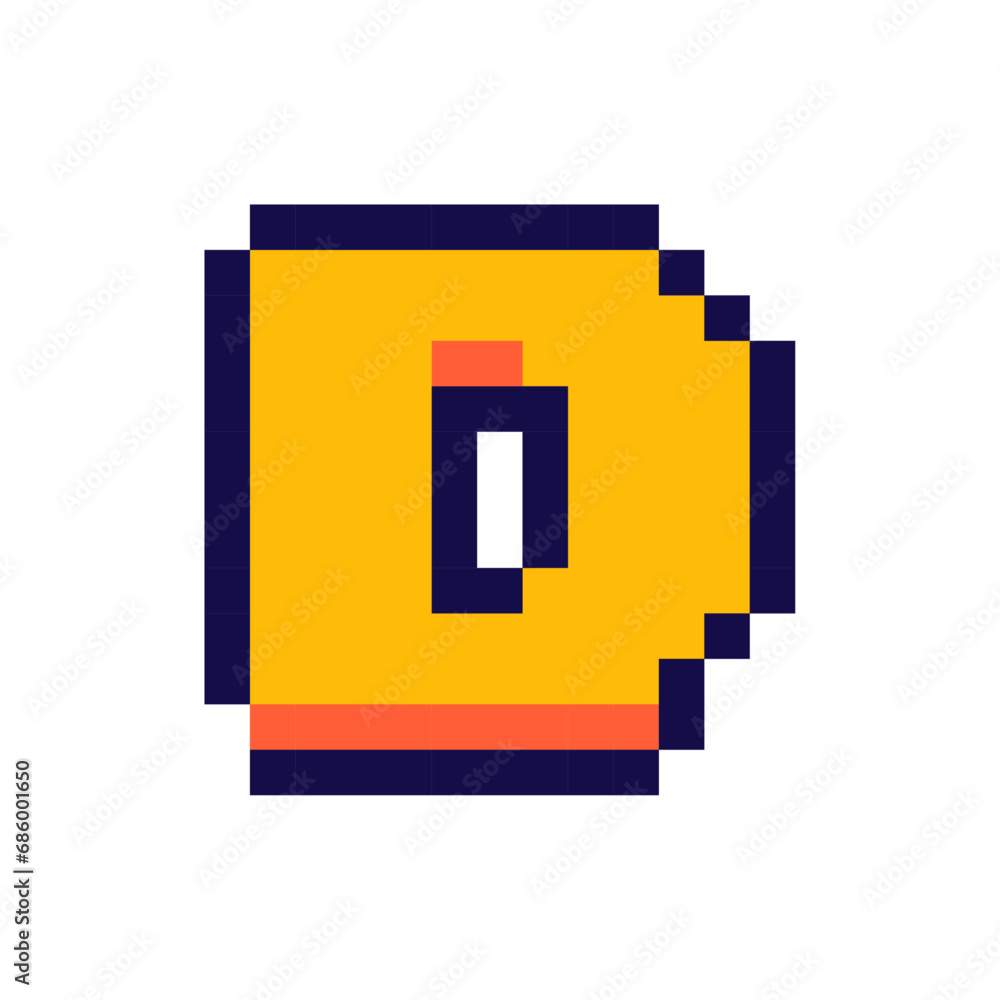 Pixel 3d retro arcade game style font and video computer game 8 bit ...