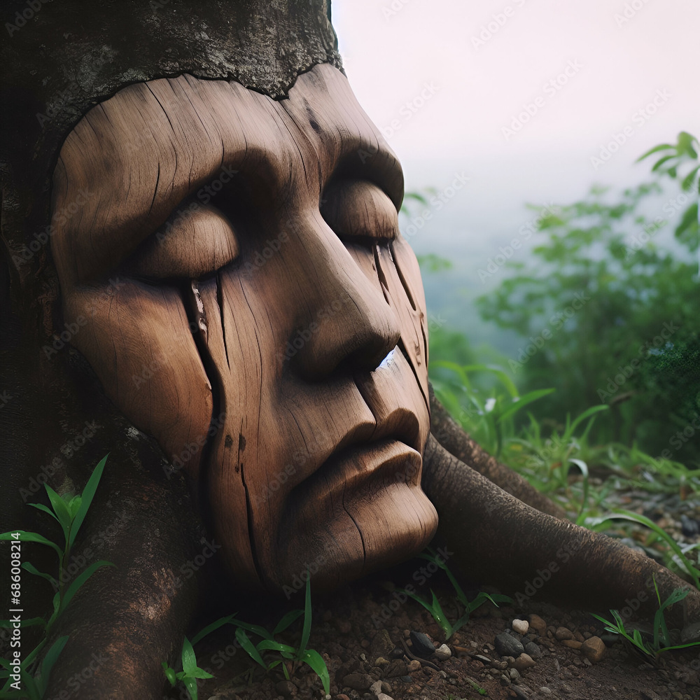 Crying Tree, Deforestation, Climate change and cutting down tree ...