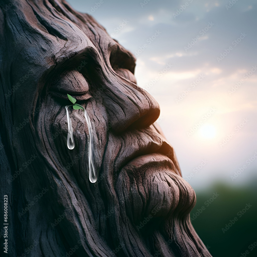 Crying Tree, Deforestation, Climate change and cutting down tree ...