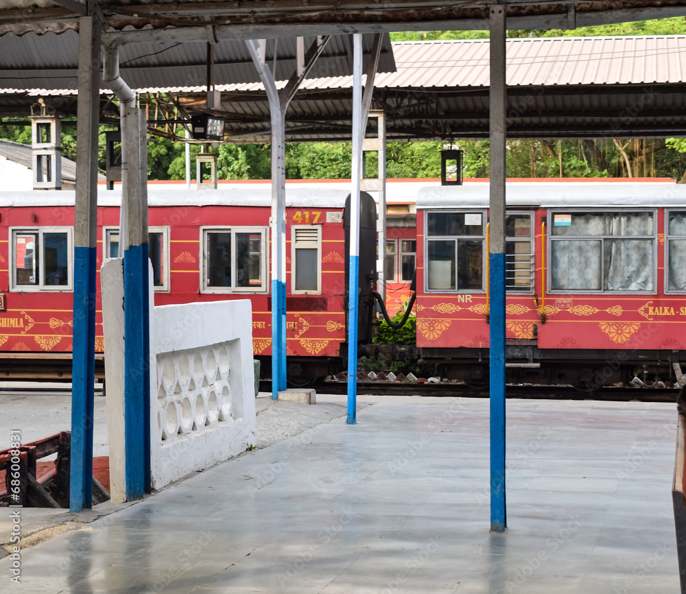 Kalka, Haryana, India May 14 2023 - View of Kalka railway station from ...