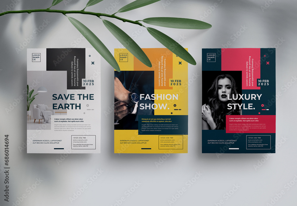 Modern & Minimal Event Flyer Layout InDesign Template Stock Template ...