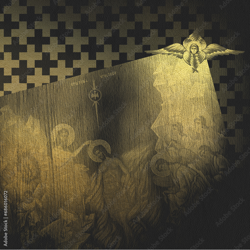 Decorative religious black and gold background. Modern Christian ...