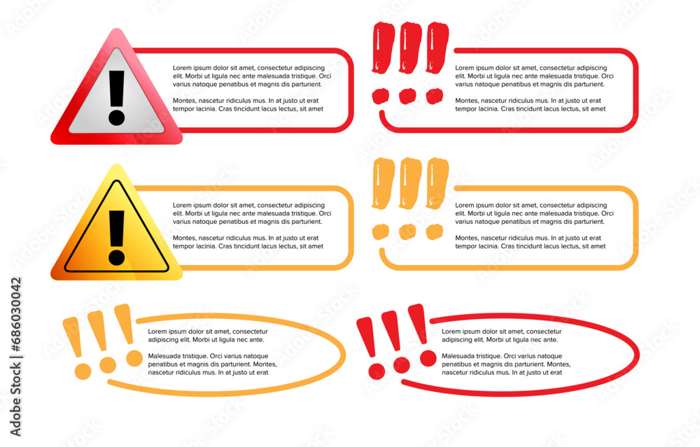 Warning Sign borders templates. Writing text or message inside a ...