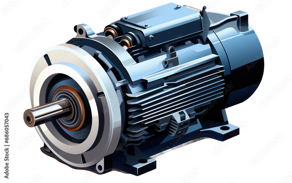 A Close Look at the Realistic Image of an AC Motor on White or PNG ...