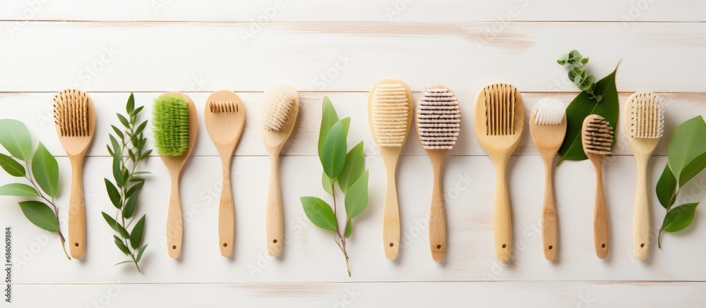 Eco friendly bamboo brushes for washing wooden scoops and spoon zero ...