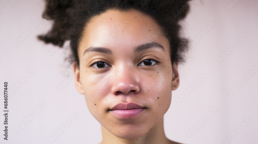 Authentic beauty takes center stage as a woman with diverse skin tones ...