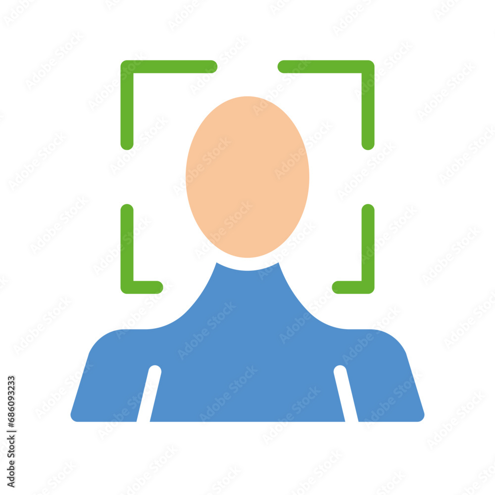 Man with scanner frame. Biometry, biometrics, personal data, identity ...