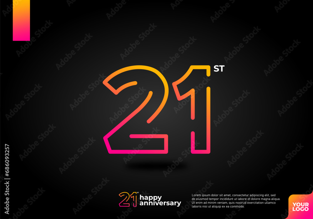 Number 21 logo icon design, 21st birthday logo number, anniversary 21 Stock Vector | Adobe Stock