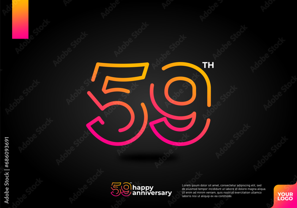 Number 59 logo icon design, 59th birthday logo number, anniversary 59 ...