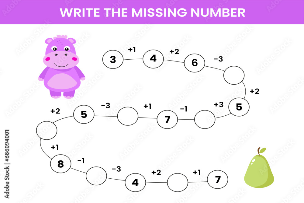 Mathematical educational game for children. Complete the series and ...