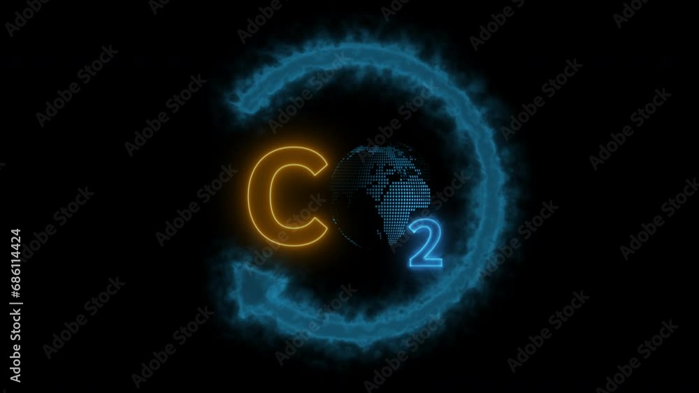 Vector icon recycle and rotation arrow around Co2 and earth icon ...