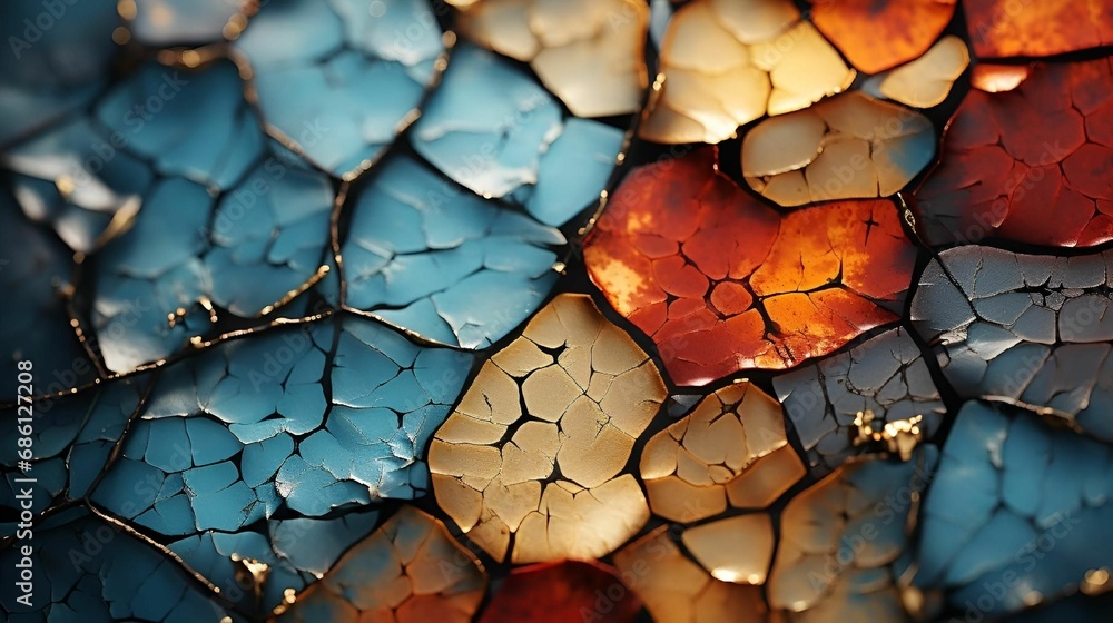 AI-generated illustration of a broken glass pattern in shades of blue ...