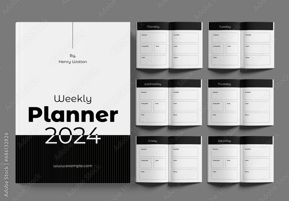 Weekly Planner Design Stock Template | Adobe Stock