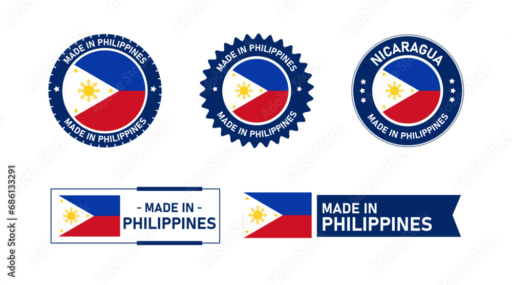 Philippines flag, Made in Philippines. Tag, Seal, Stamp, Flag, Icon ...