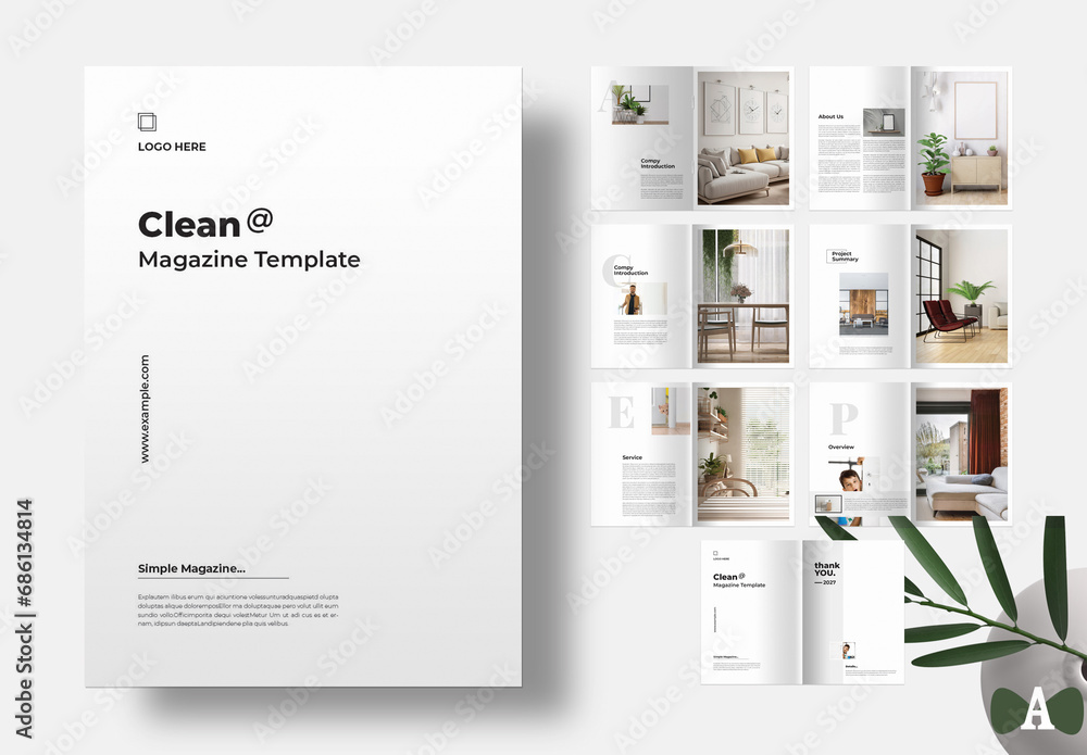Clean Magazine Template Stock Template | Adobe Stock