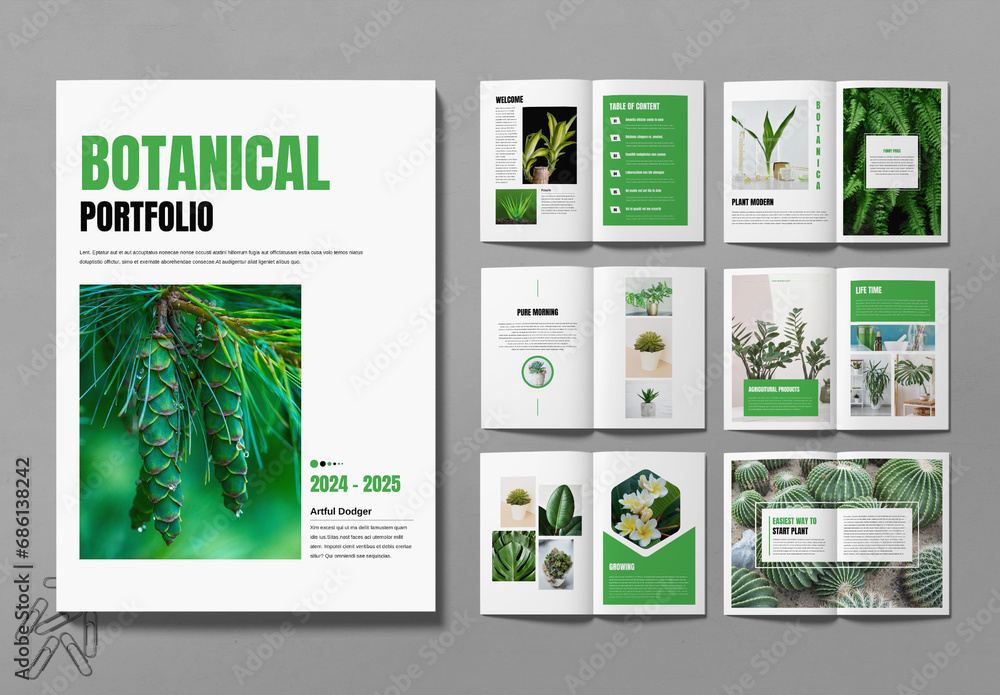 Botanica Portfolio Photobook Brochure Stock Template | Adobe Stock