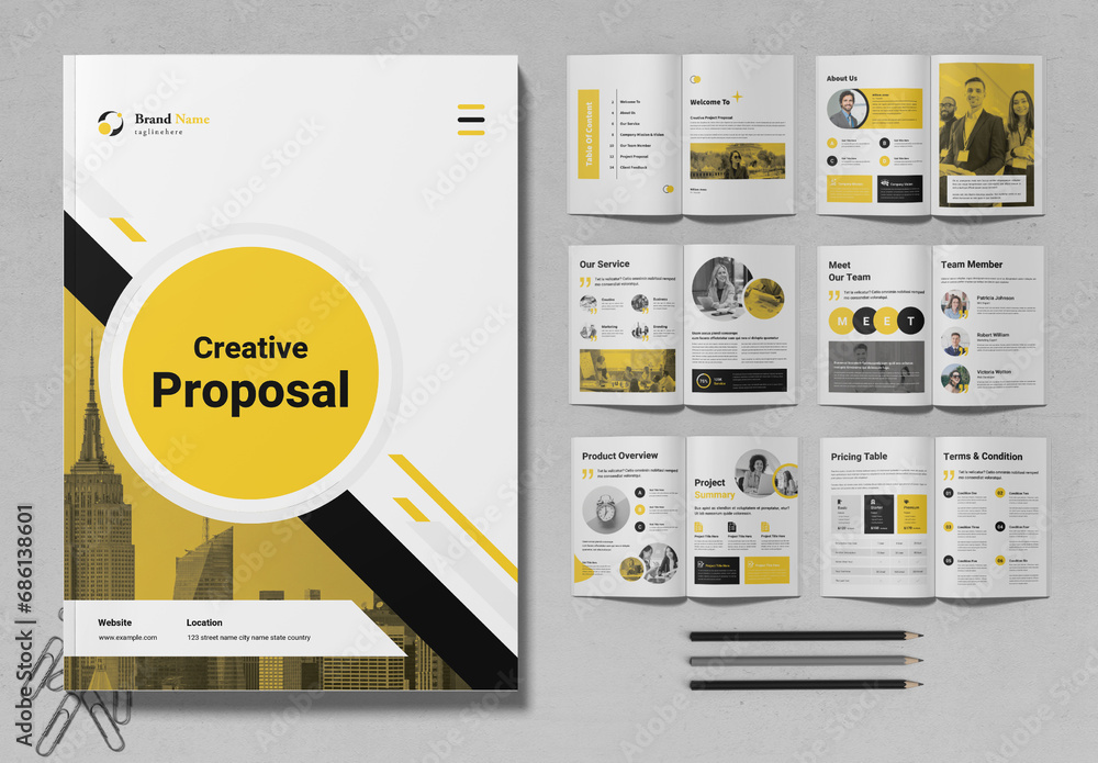 Project Proposal Layout Stock Template | Adobe Stock