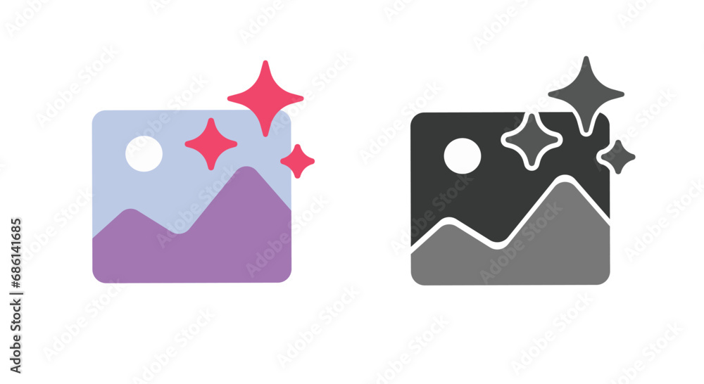 Image photo pic enhance icon vector simple, thumbnail visual filter ...